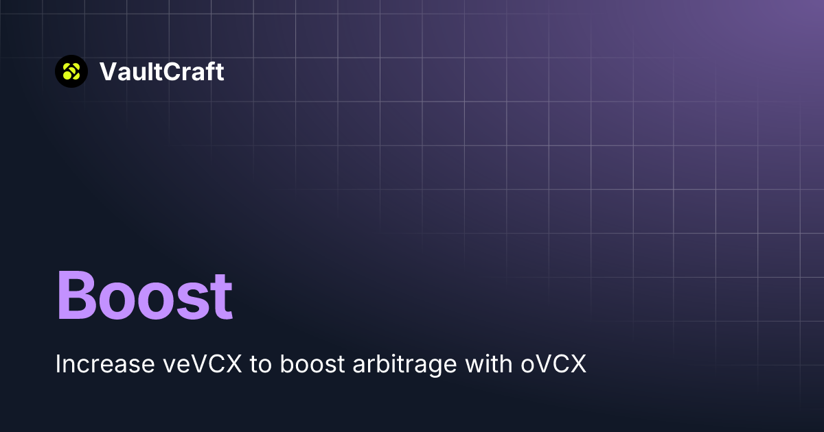 Boost | VaultCraft Boost | VaultCraft